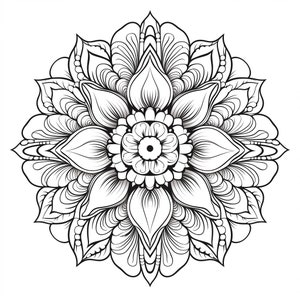 Mandala Flower. Coloring Page for Adults and Teens - Etsy
