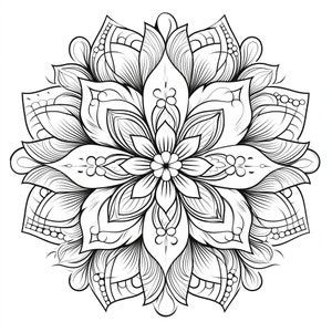 Mandala Flower. Coloring Page for Adults and Teens - Etsy