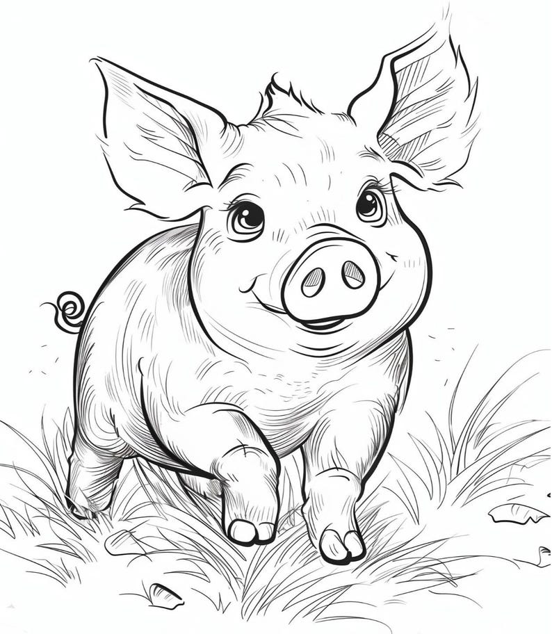 Fun Animals. Coloring Page for Kids. - Etsy