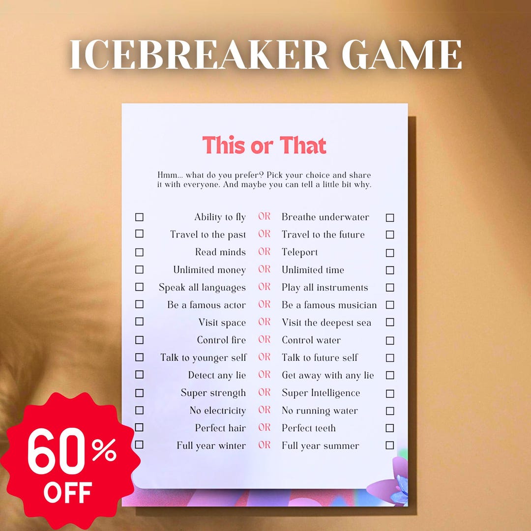 Printable Icebreaker Game Printable Birthday Party Games for Kids Party ...