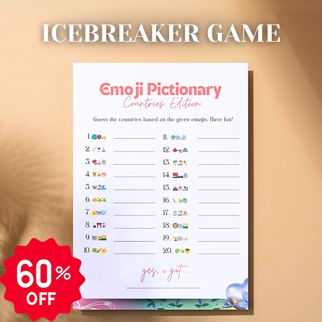 Emoji Pictionary Icebreaker Game: Countries Edition (PDF) - Etsy