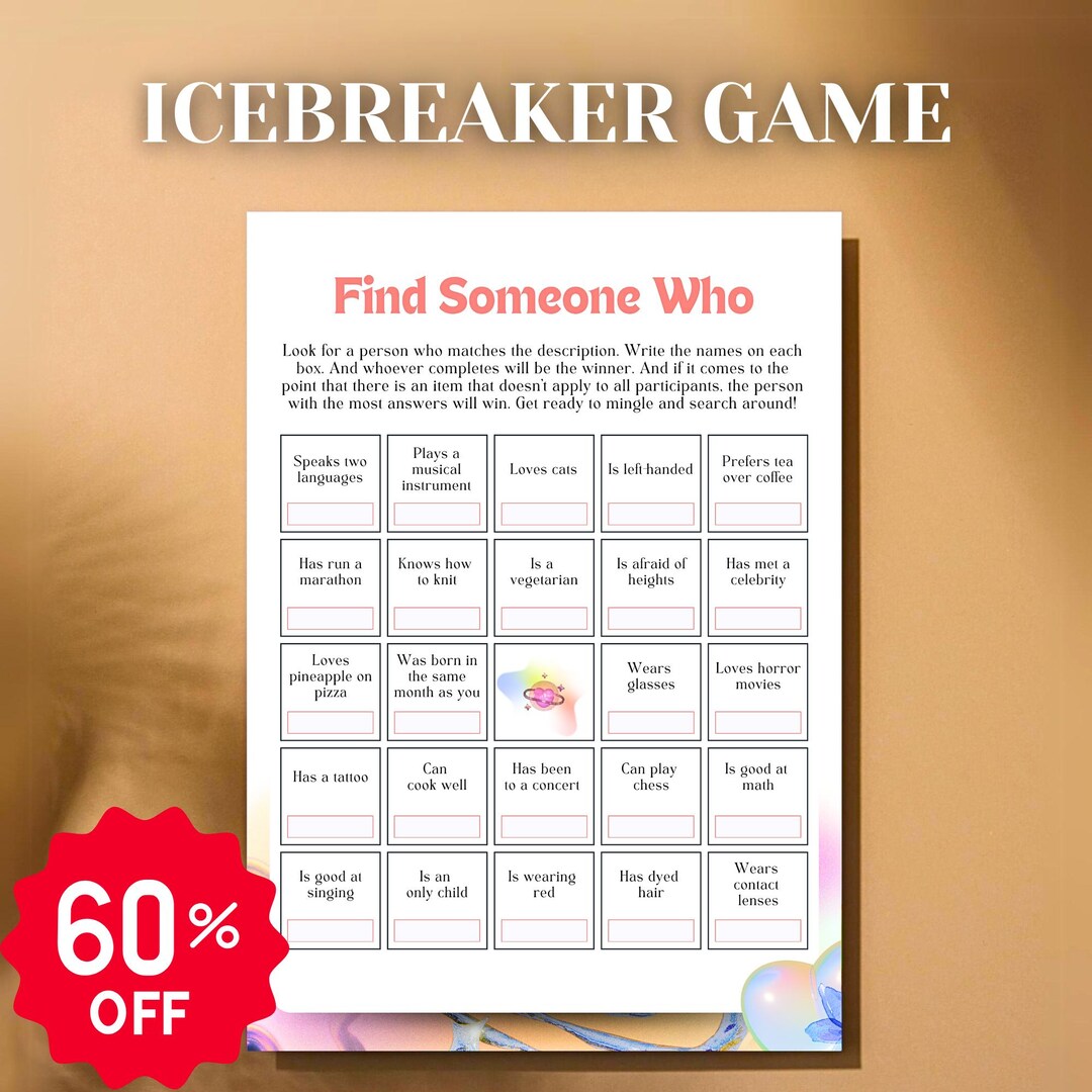 Printable Icebreaker Game Printable Birthday Party Games for Kids Party ...