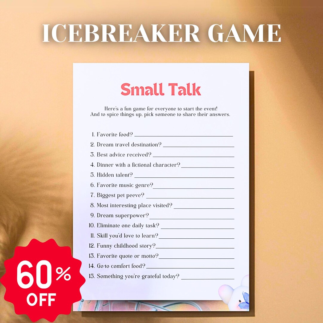 Printable Icebreaker Game Printable Birthday Party Games for Kids Party ...
