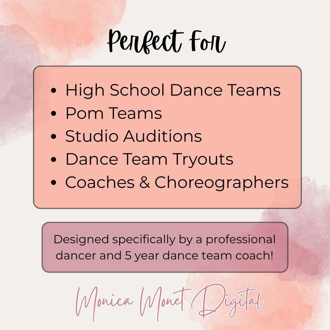 Dance Team Tryout Scoring System | Pom & Dance Audition Rubrics ...