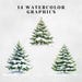 Snowy Christmas Trees Clipart Pack, Christmas Watercolor Clipart ...