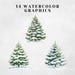 Snowy Christmas Trees Clipart Pack, Christmas Watercolor Clipart ...