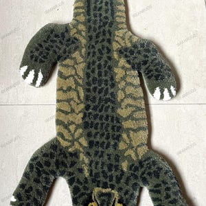 Crocodile Rug,animal Print Rug,100% Wool,handmade Tufted Rug for Living ...
