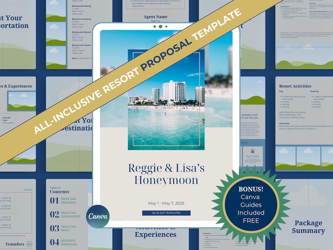 All-inclusive Resort Proposal Template: Canva Travel Agent Client ...