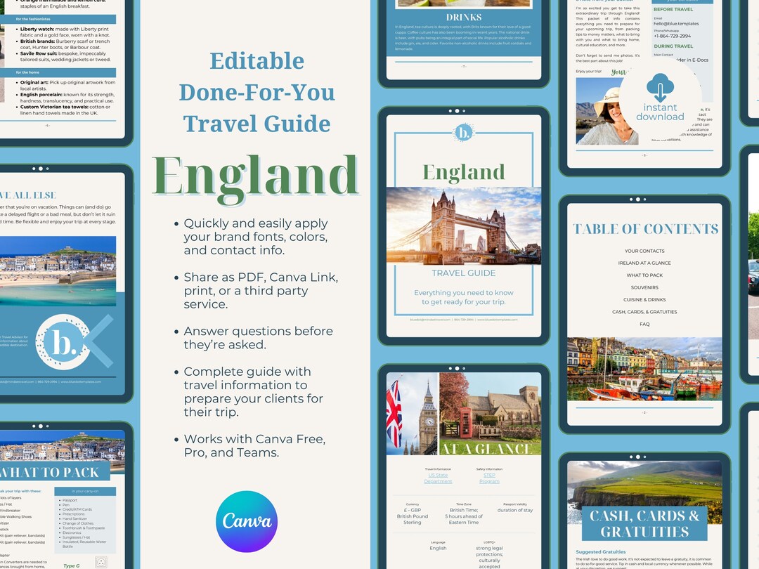 England Travel Guide White-label Done-for-you Resource for Travel ...