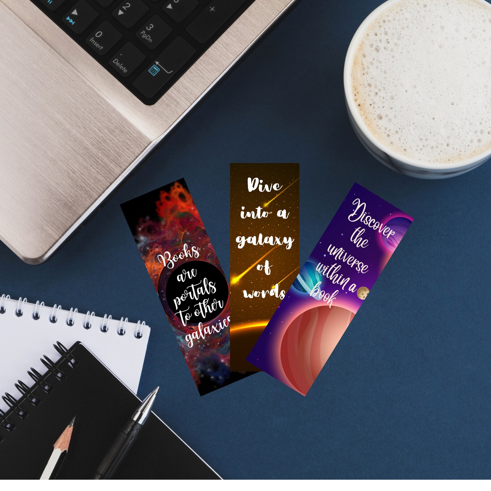 Galactic Bookmarks Set - Cosmic Designs, Space Quotes, Ideal Gift for ...