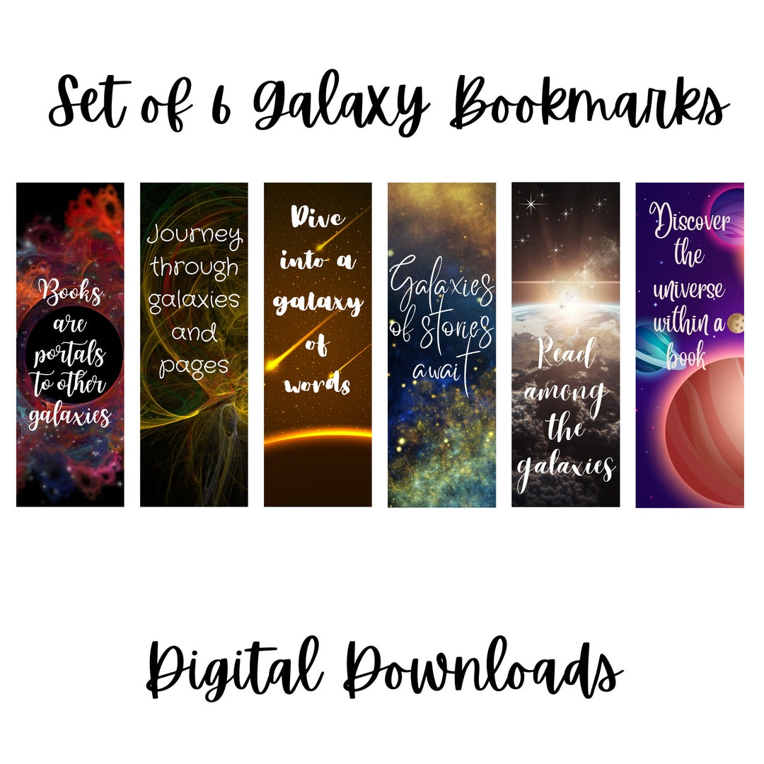 Galactic Bookmarks Set - Cosmic Designs, Space Quotes, Ideal Gift for ...