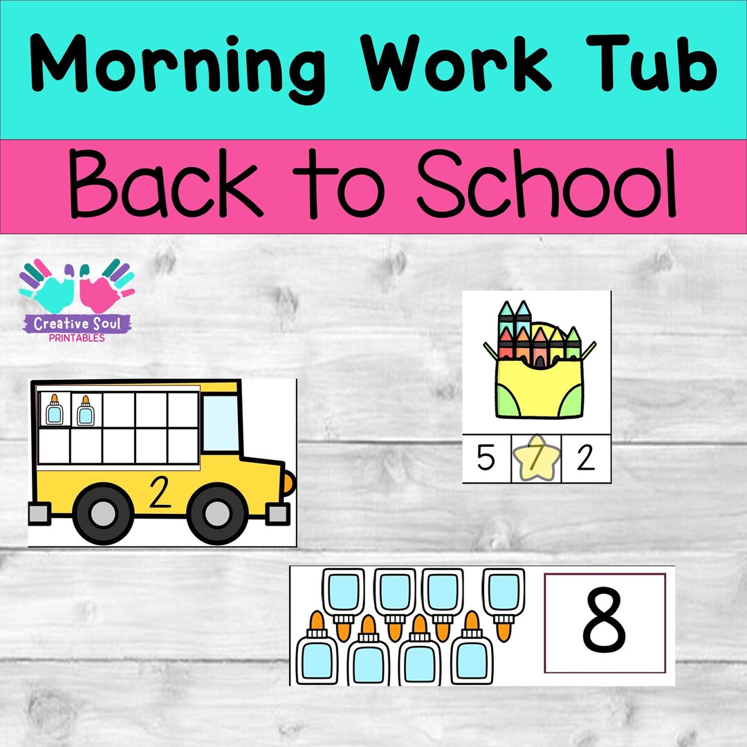 Back to School Morning Work for Preschoolers, Motor Skills and Countng ...