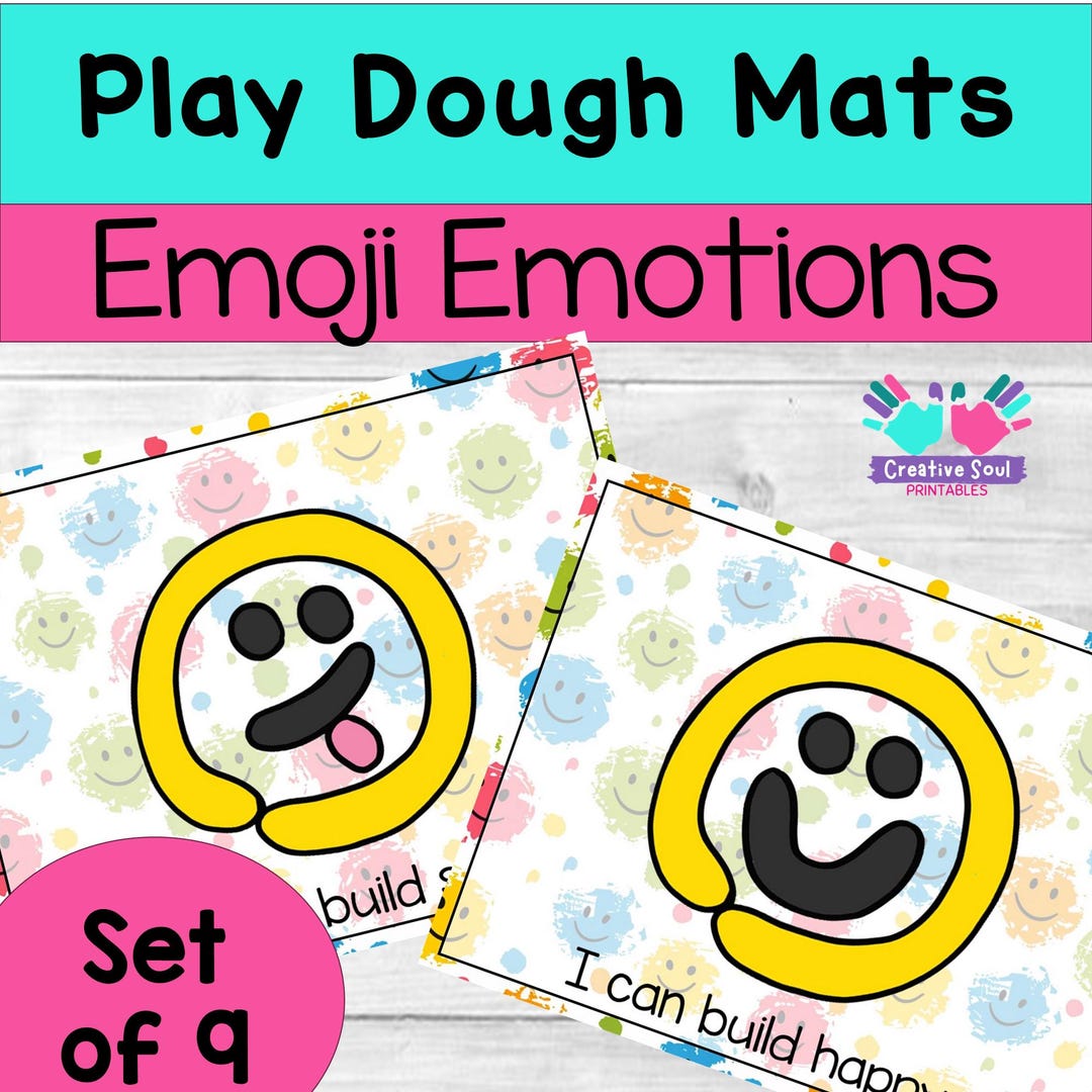 Emoji Feelings Playdough Mats Homeschool Preschool Kindergarten Toddler ...
