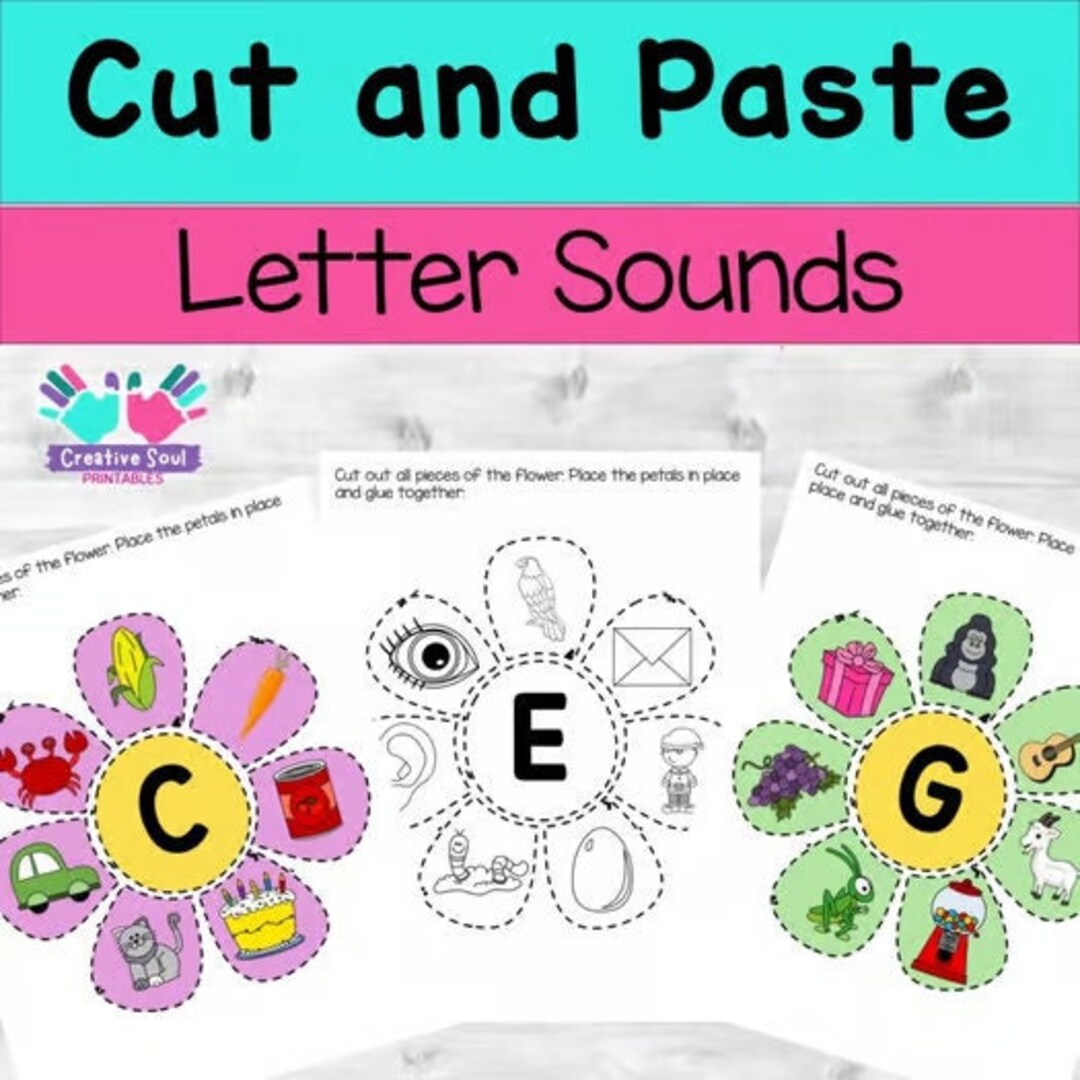Letter Sounds Cut and Paste Crafts - Etsy
