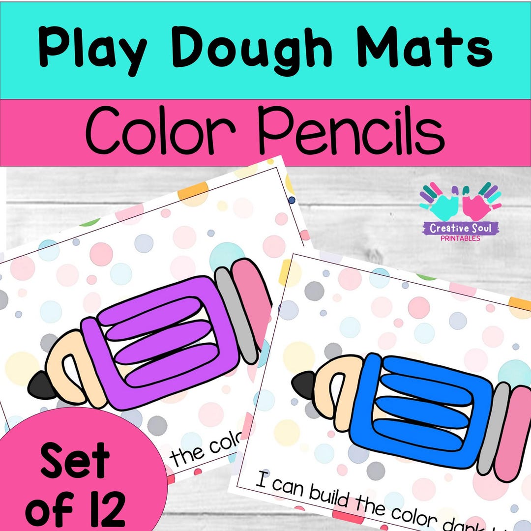 Color Pencil Playdough Mats Color Recognition Preschool Kindergarten ...