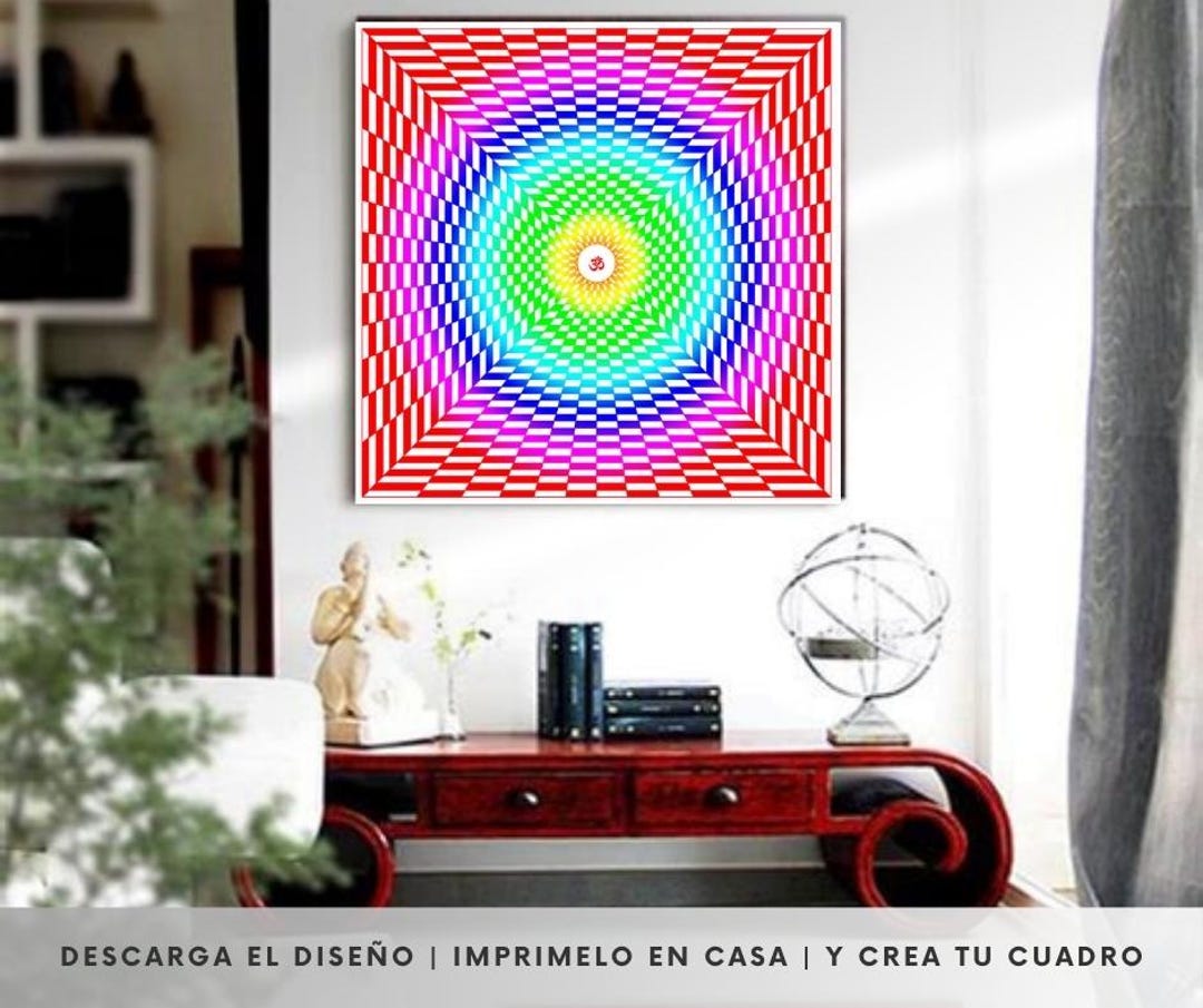Rainbow Square Mandala – Pranic Vision Portal – Sacred Geometry Wall ...