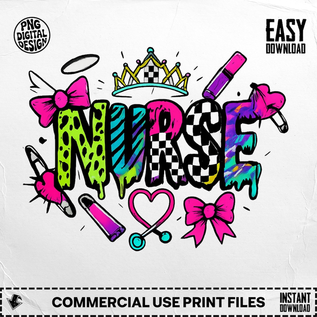 Nurse PNG, Colorful Nurse Digital Download, Crown Nurse Clipart ...