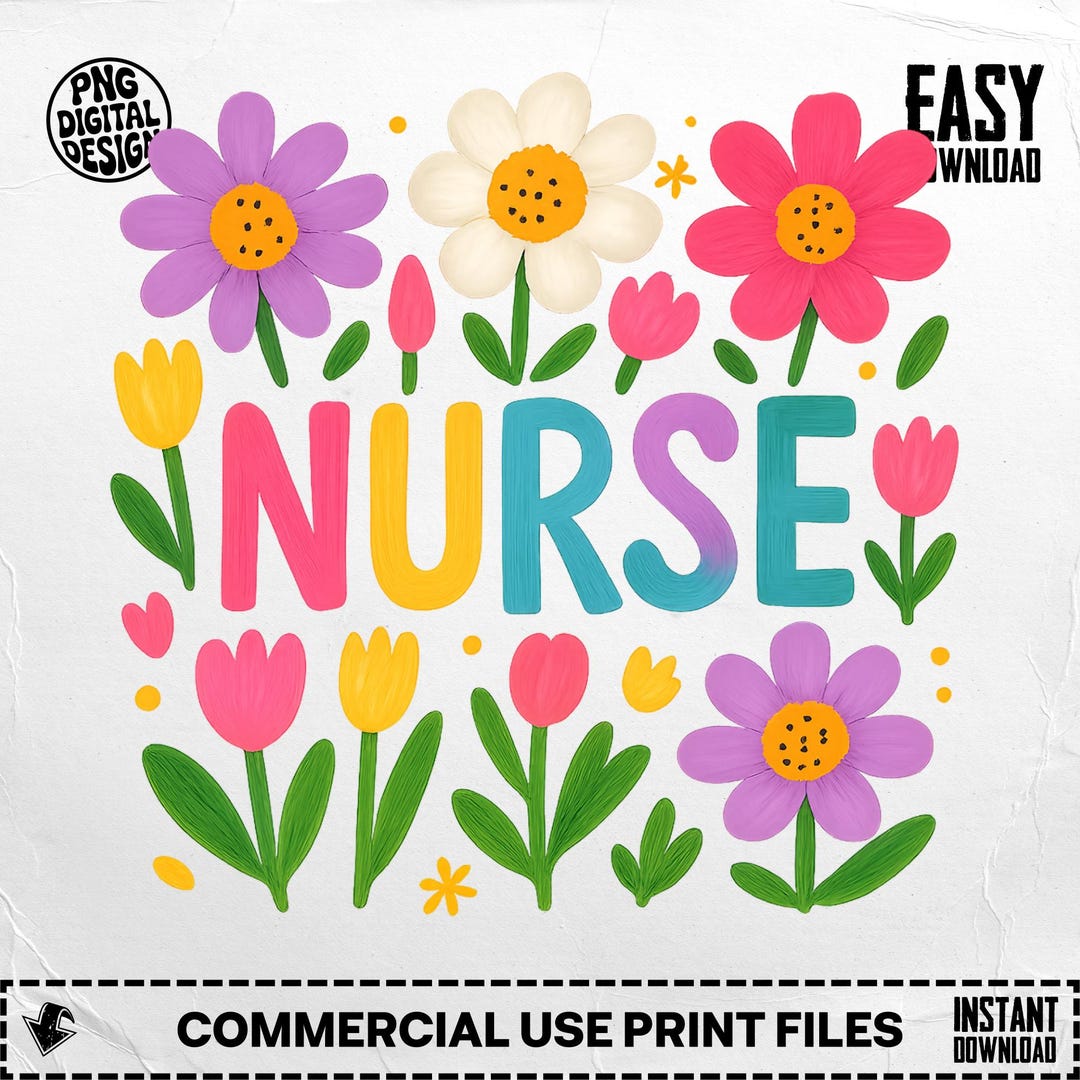 Floral Nurse PNG, Nurse Flowers Clipart, Nurse Design, Cute Nurse ...