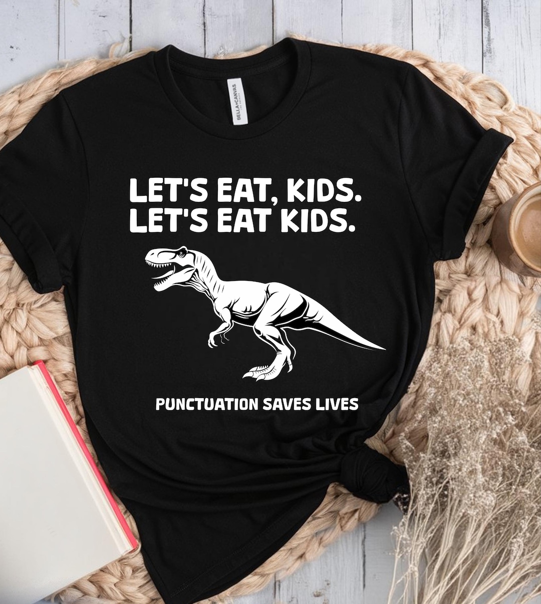 Let's Eat, Kids, Funny Grammar Shirt, Dino Shirt, Let's Eat Kids ...