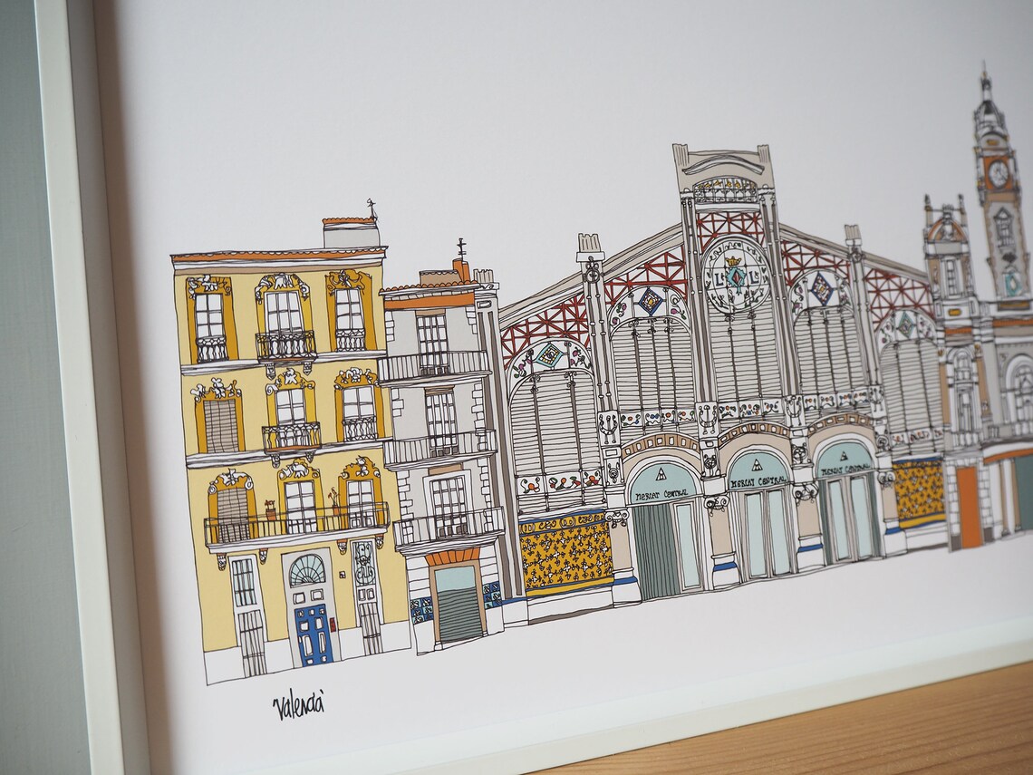 Valencia Print A4 Valencia Illustration Valencia Landmarks - Etsy UK