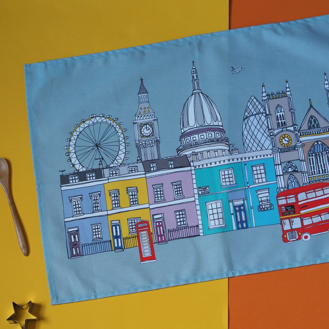 London Tea Towel London Skyline Print London Landmarks - Etsy