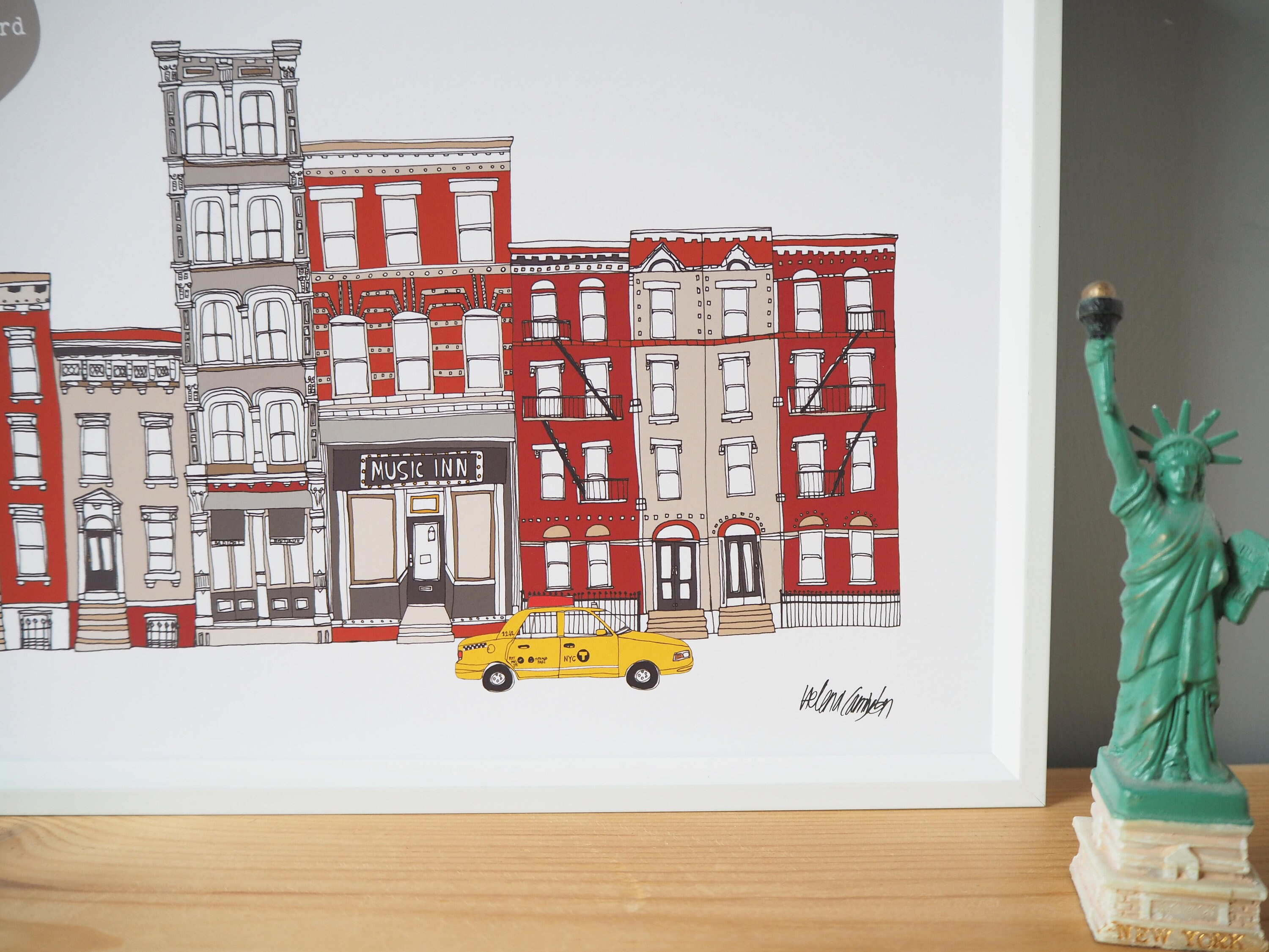 New York Skyline Personalised Print - A3 Illustration - New York ...