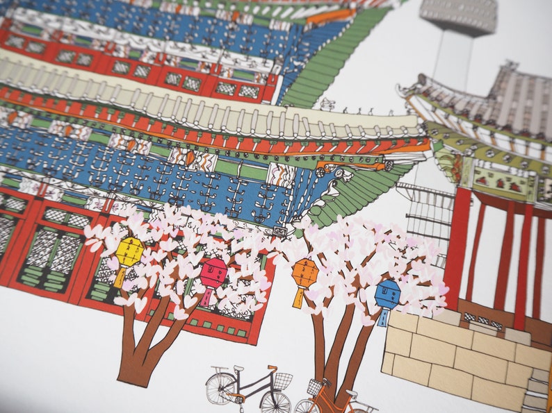 Seoul Skyline Print A4 Seoul Landmarks South Korea | Etsy