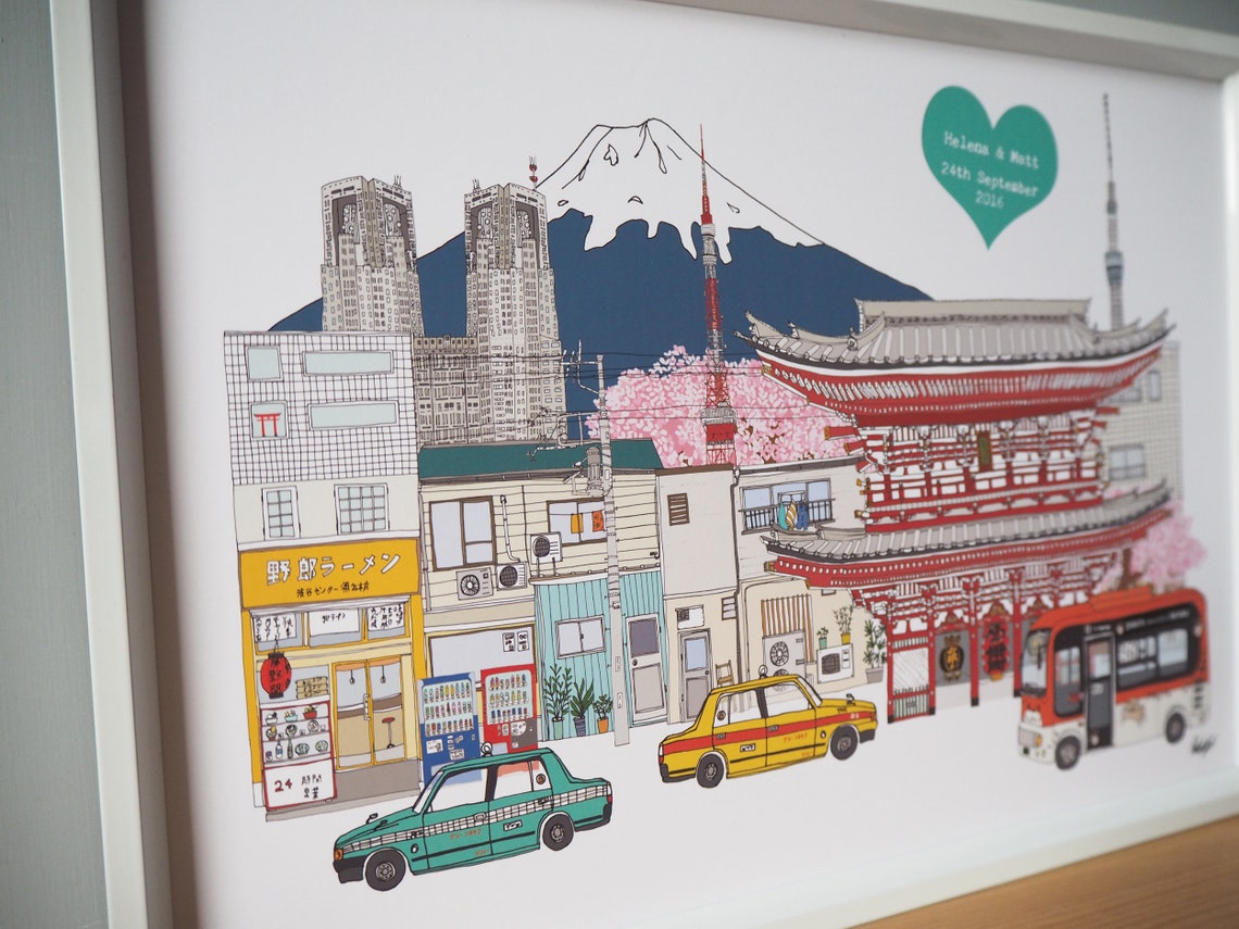 Tokyo Personalised A4 Print Tokyo Gift | Etsy