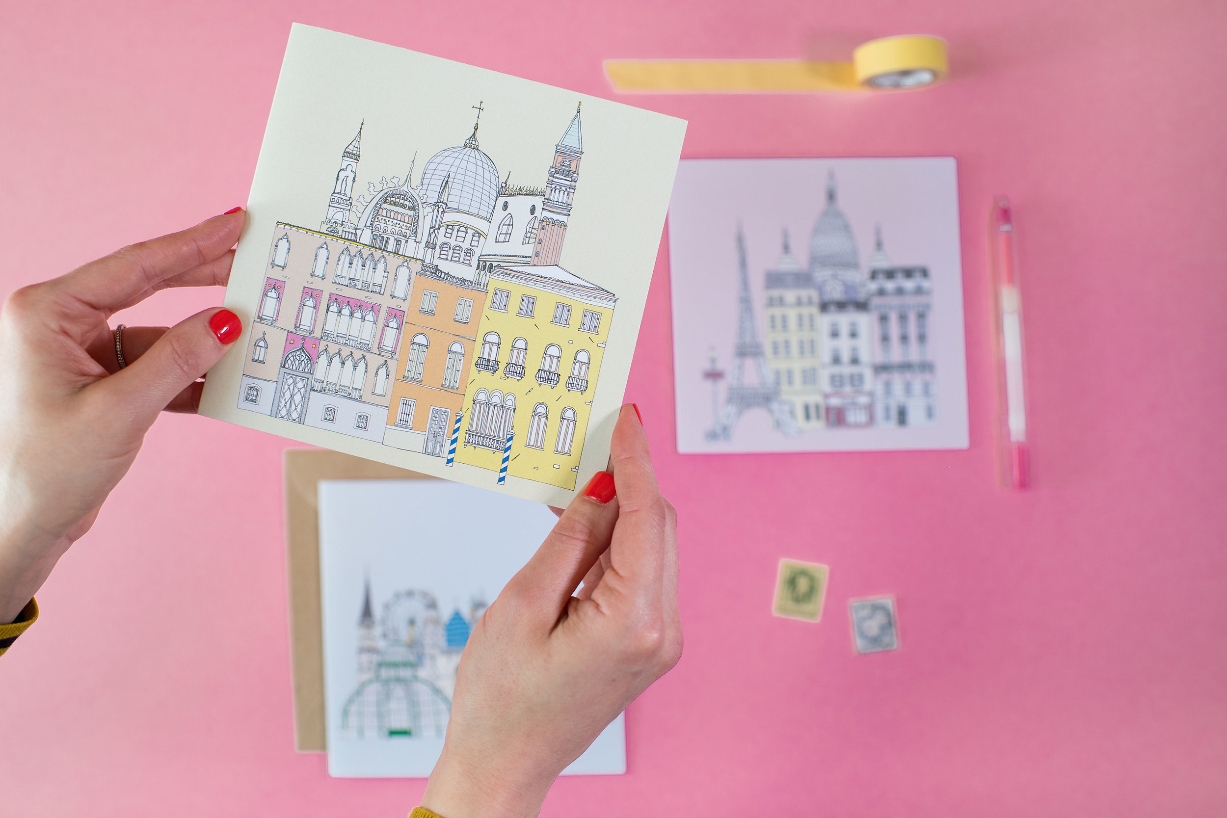 Venice Greetings Card Venice Landmarks Venice Cityscape - Etsy UK