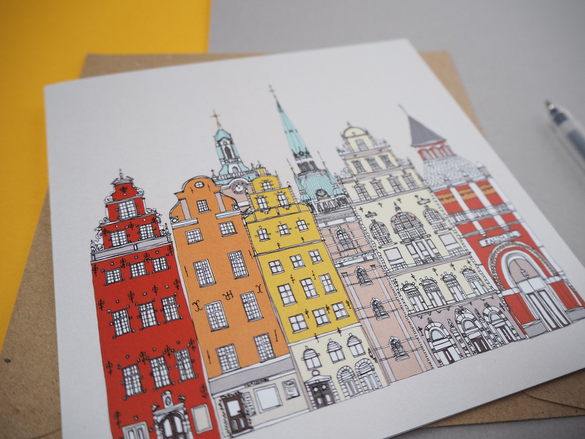 Stockholm Print Greetings Card Scandinavian Design Scandi - Etsy
