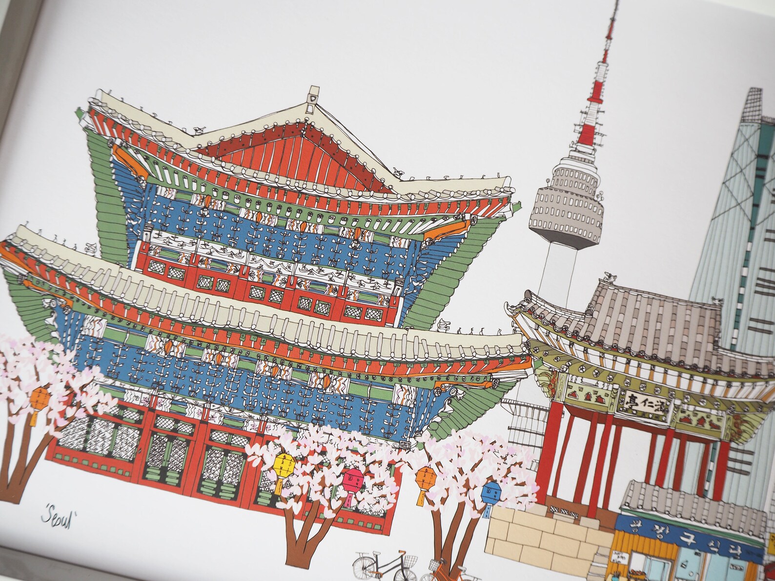 Seoul Skyline Art Print A3 Seoul Cityscape Seoul Gift | Etsy