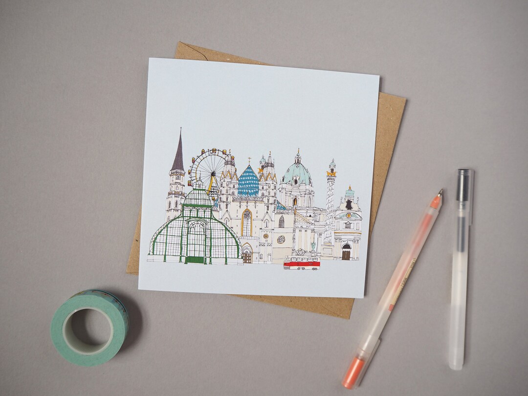 Vienna Greetings Card - Vienna Print - Anniversary Card - Engagement ...