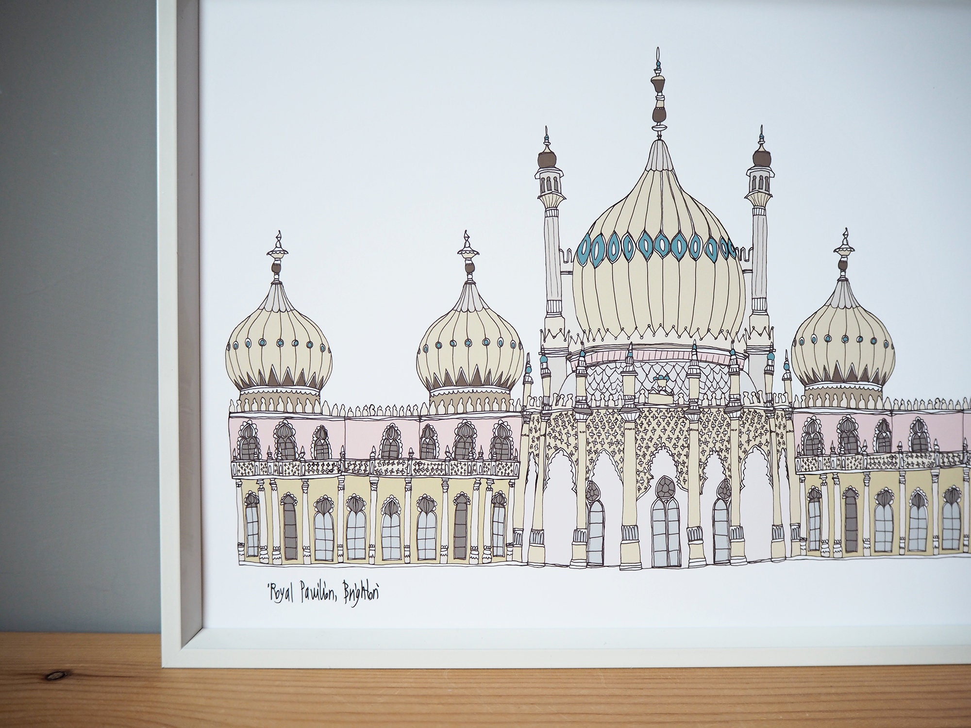 Royal Pavilion Brighton Print A3 Brighton Landmarks | Etsy