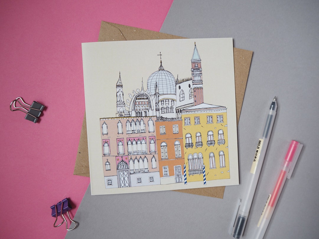 Venice Greetings Card Venice Landmarks Venice Cityscape - Etsy UK