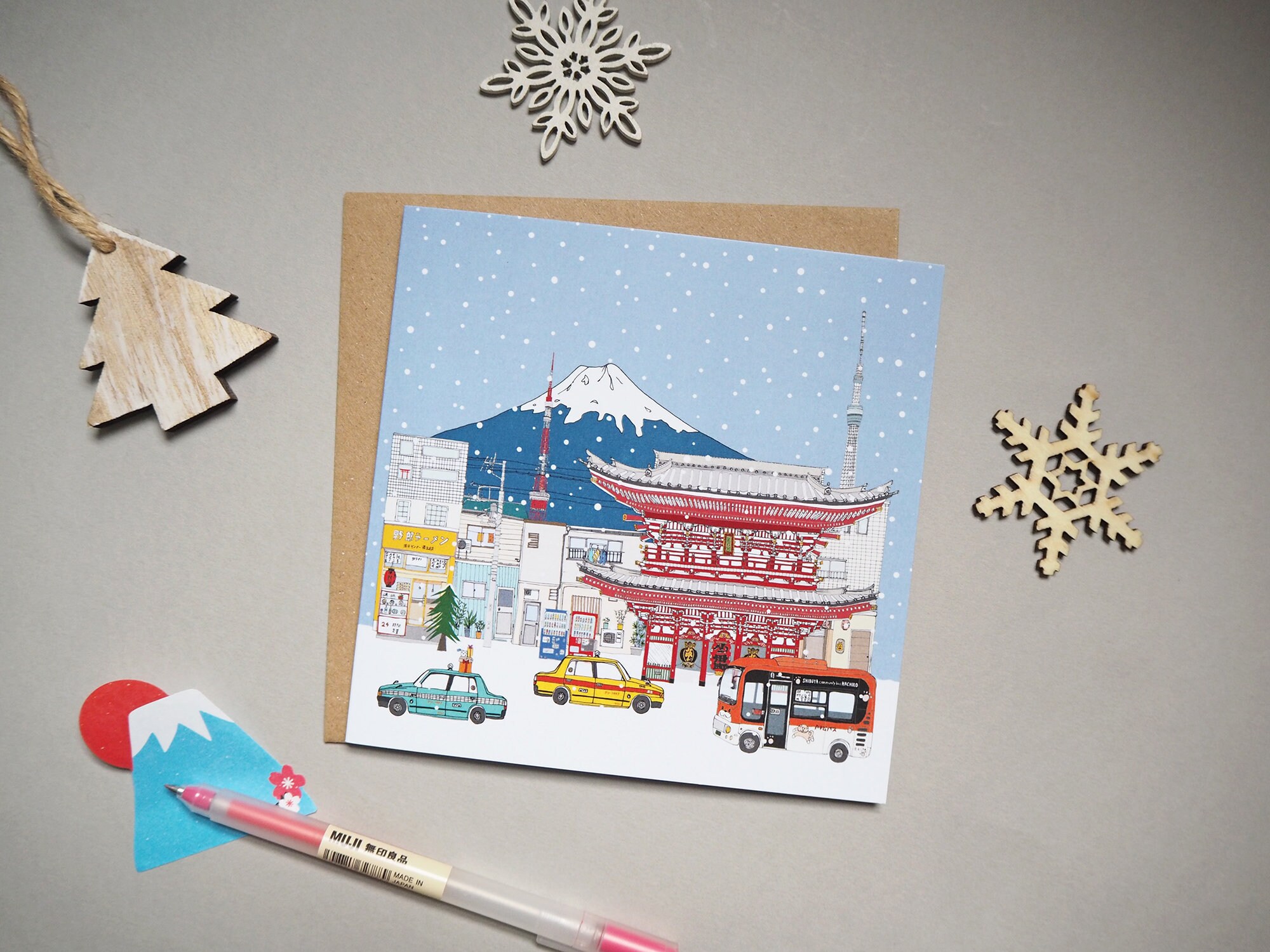 Tokyo Christmas Card Tokyo Skyline Tokyo Holiday Card | Etsy