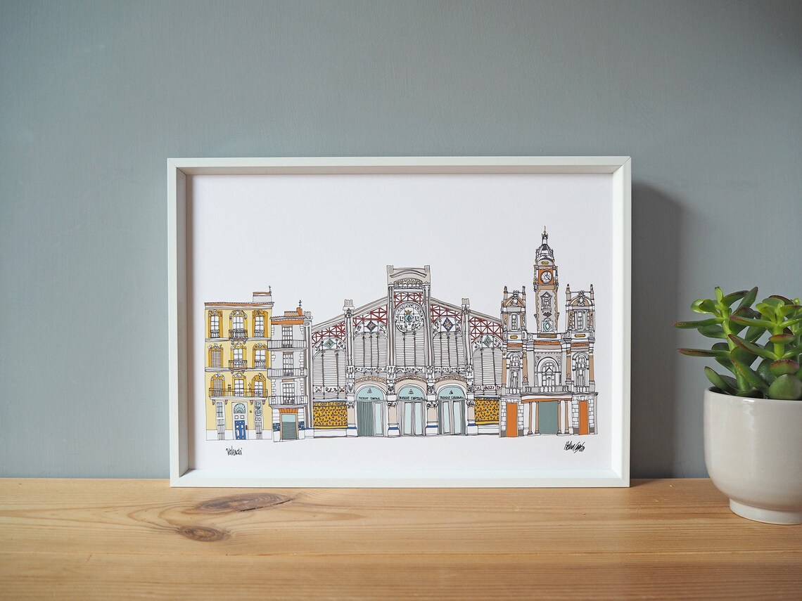 Valencia Print A4 Valencia Illustration Valencia Landmarks - Etsy