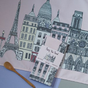 Paris Print Tea Towel Paris Cityscape Paris Landmarks - Etsy