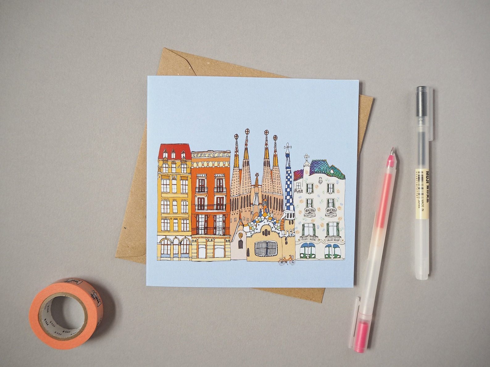Barcelona Greetings Card - Barcelona Print - Eco Card - Barcelona ...