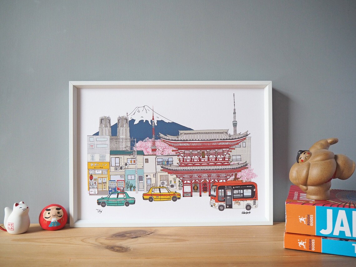 Tokyo Print A3 Tokyo Cityscape Art Print - Etsy