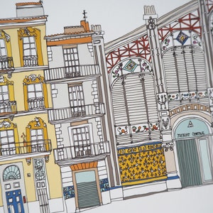 Valencia Print A4 - Valencia Illustration - Valencia Landmarks ...