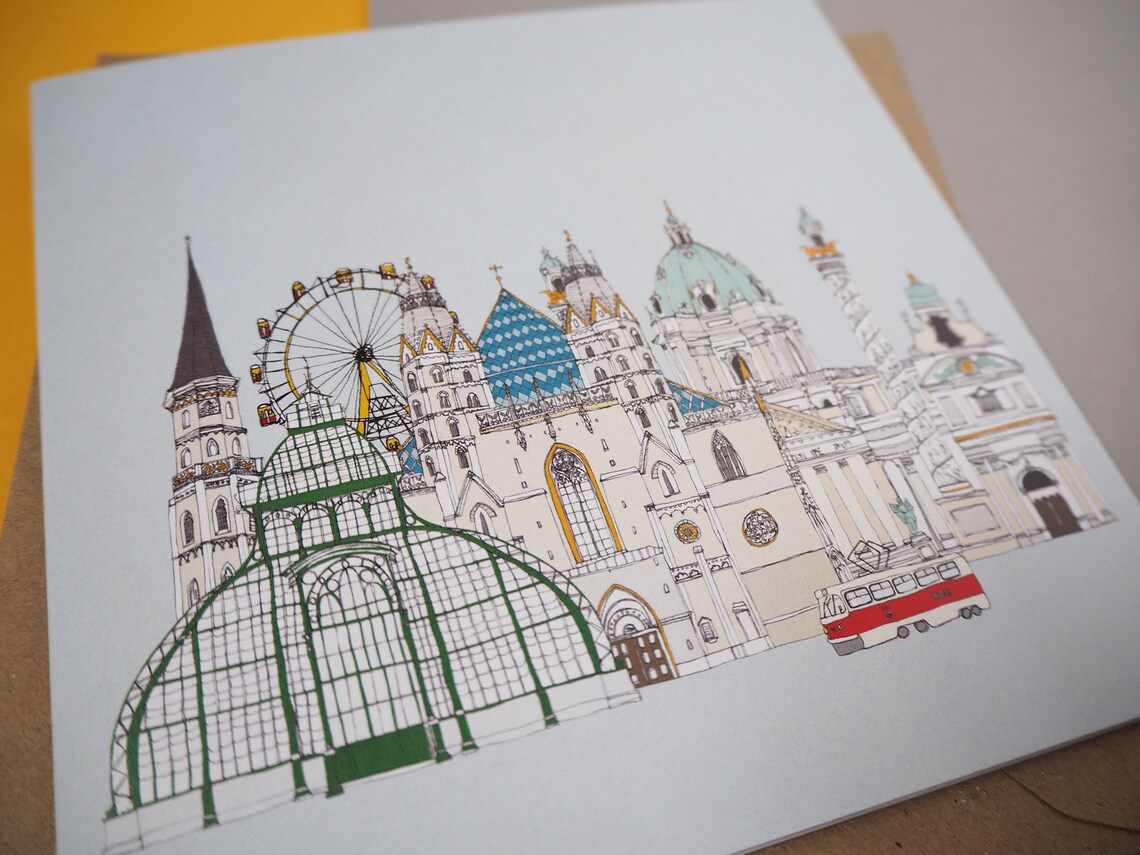 Vienna Greetings Card Vienna Print Anniversary Card - Etsy