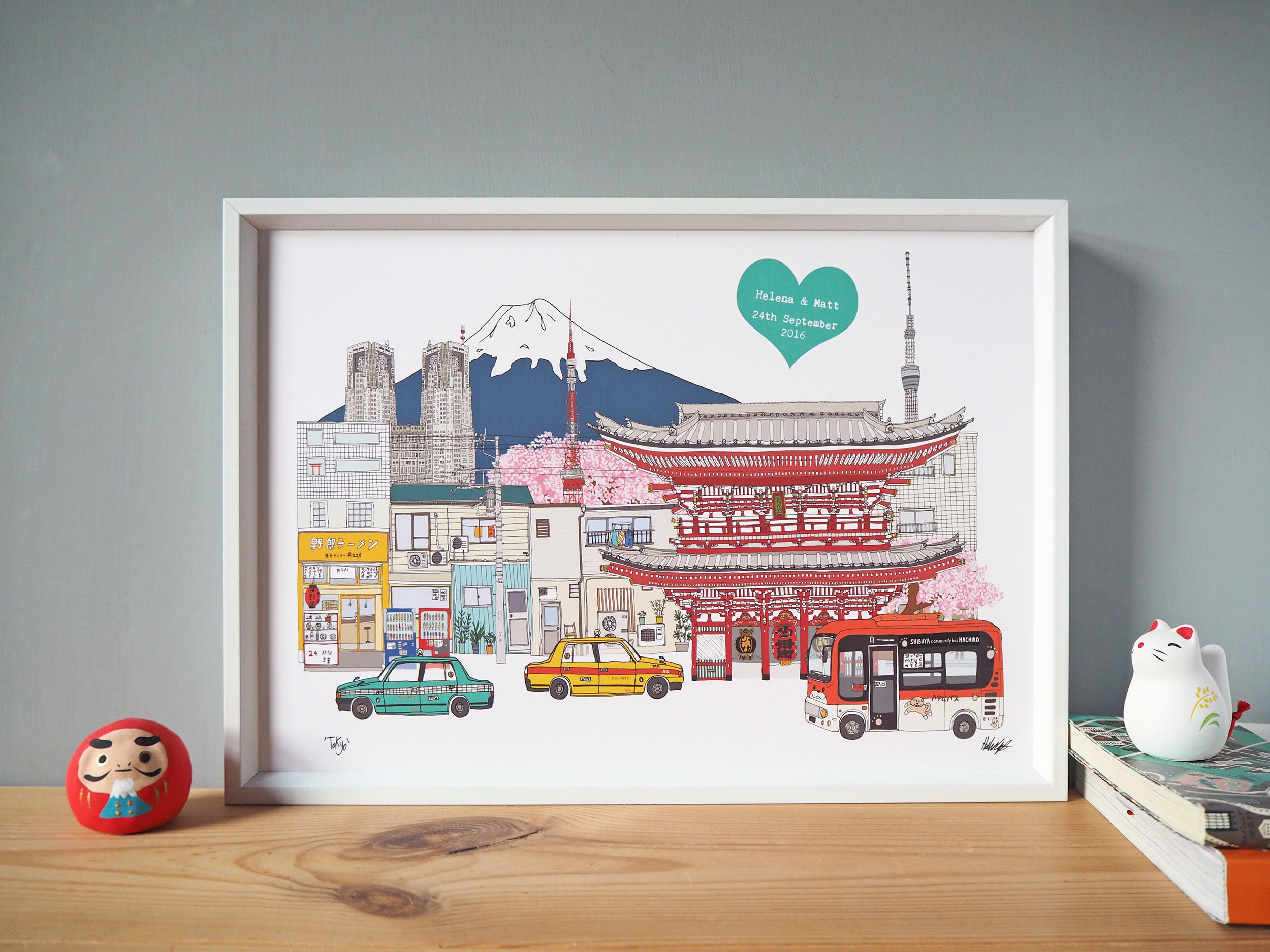 Tokyo Personalised A4 Print Tokyo Gift | Etsy