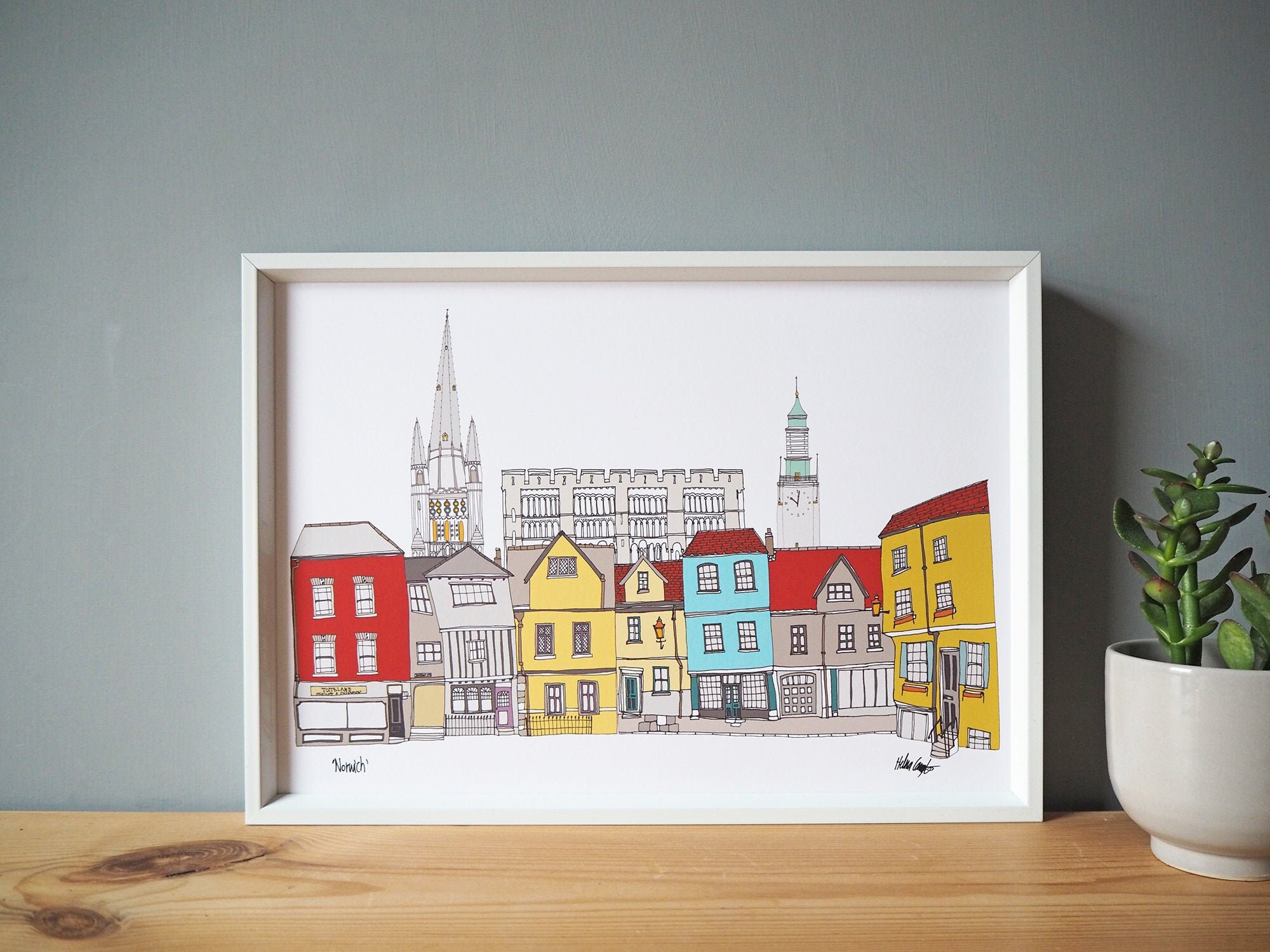 Norwich Cityscape Print A4 Norwich Skyline Print Norwich | Etsy UK