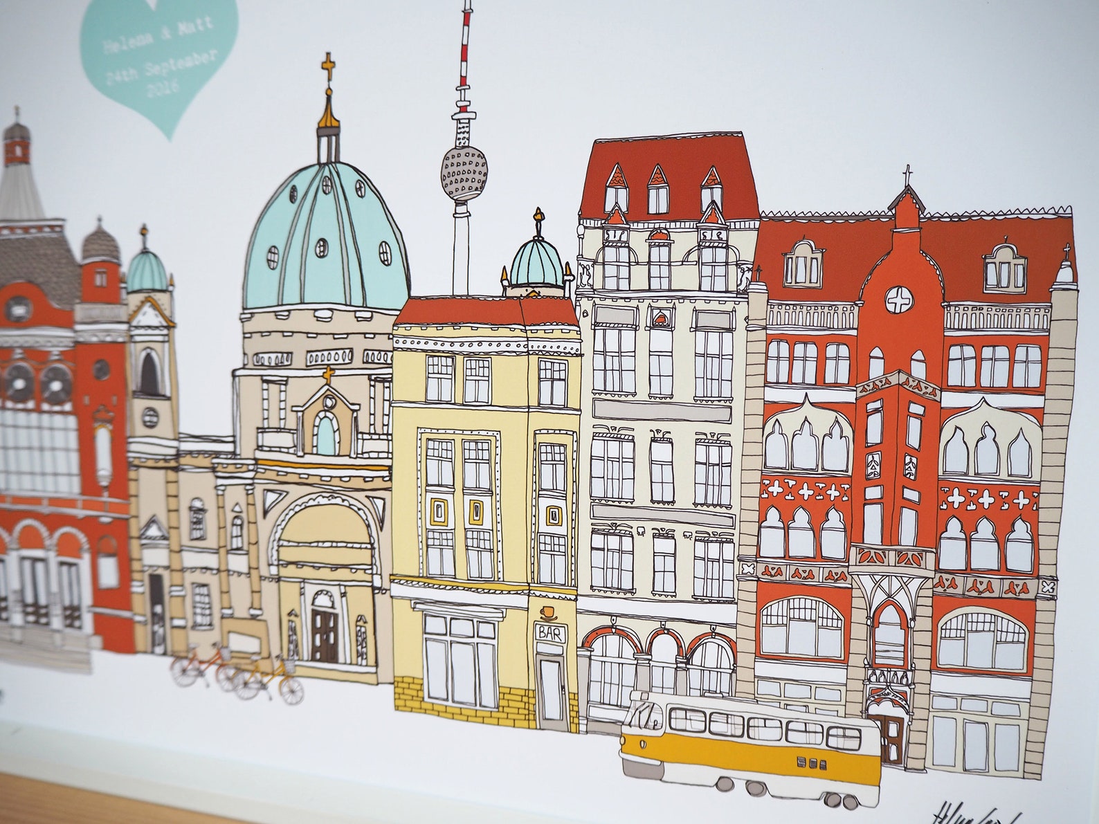 Berlin Personalised A3 City Print Berlin Skyline - Etsy