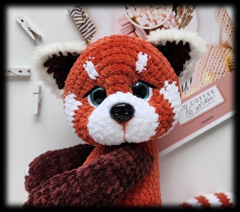 Cute Red Panda Crochet Pattern, Crochet Red Panda, Panda Pattern ...