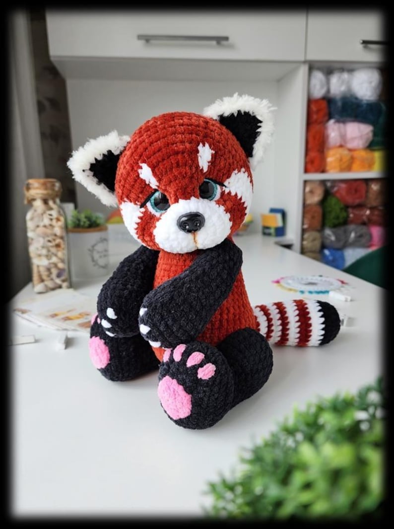 Cute Red Panda Crochet Pattern, Crochet Red Panda, Panda Pattern ...