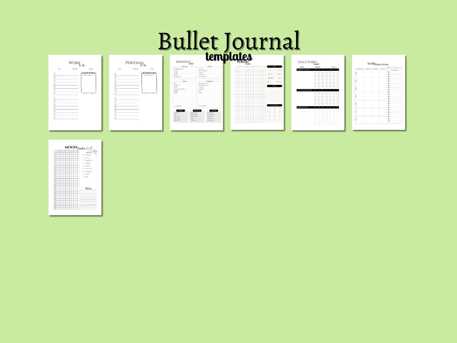 PRINTABLE Yearly Bullet Journal A4, A5 Compatible Dotted Not Dotted ...
