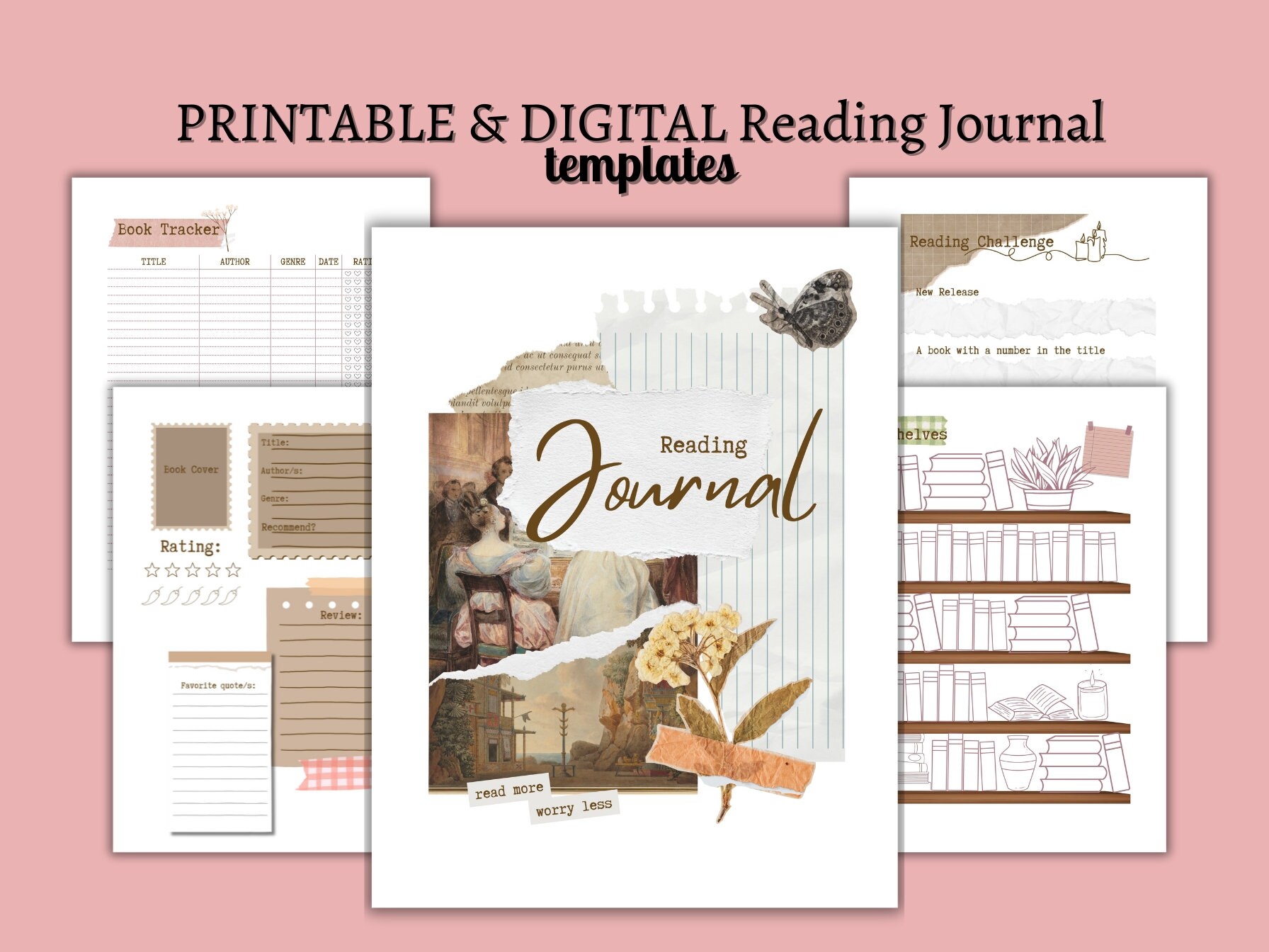 PRINTABLE Reading Journal Templates | A4 & A5 Compatible | Digital ...