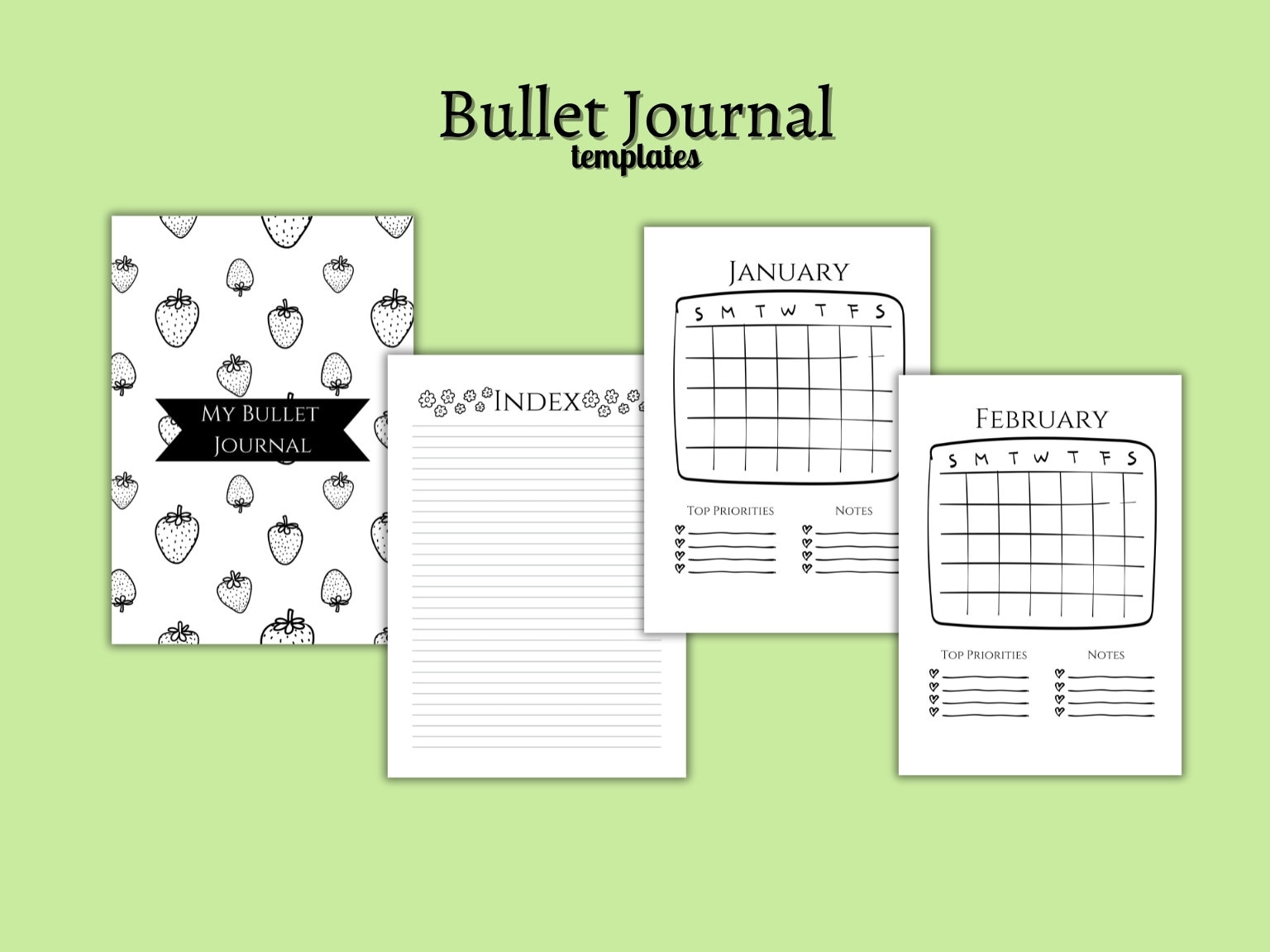PRINTABLE Yearly Bullet Journal A4, A5 Compatible Dotted Not Dotted ...