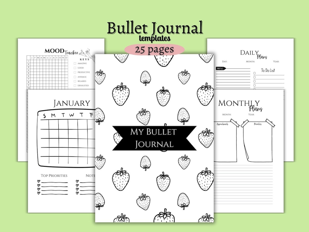 PRINTABLE Yearly Bullet Journal A4, A5 Compatible Dotted Not Dotted ...